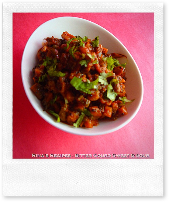 Rina's Recipes: Karela Khatta Meetha / Bitter gourd Sour & Sweet